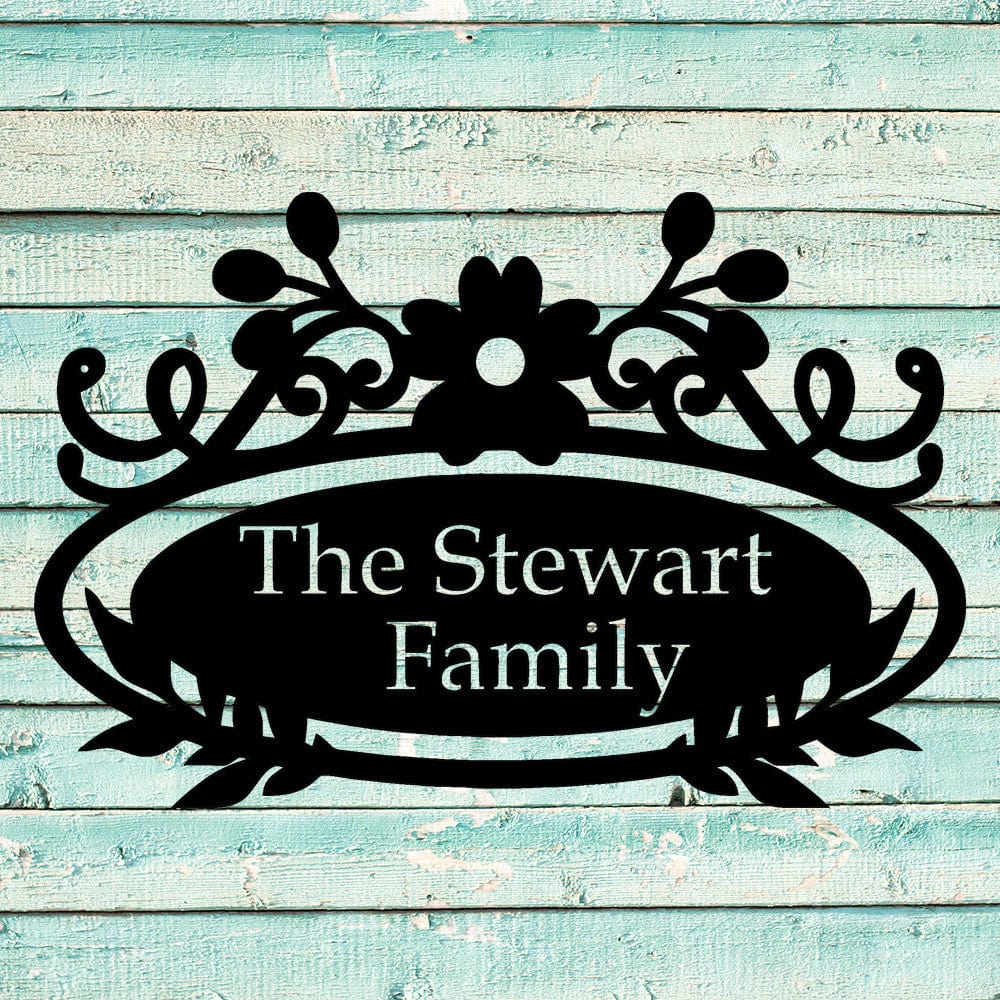 Family Name Sign (D49) - Rusty Rooster Metal