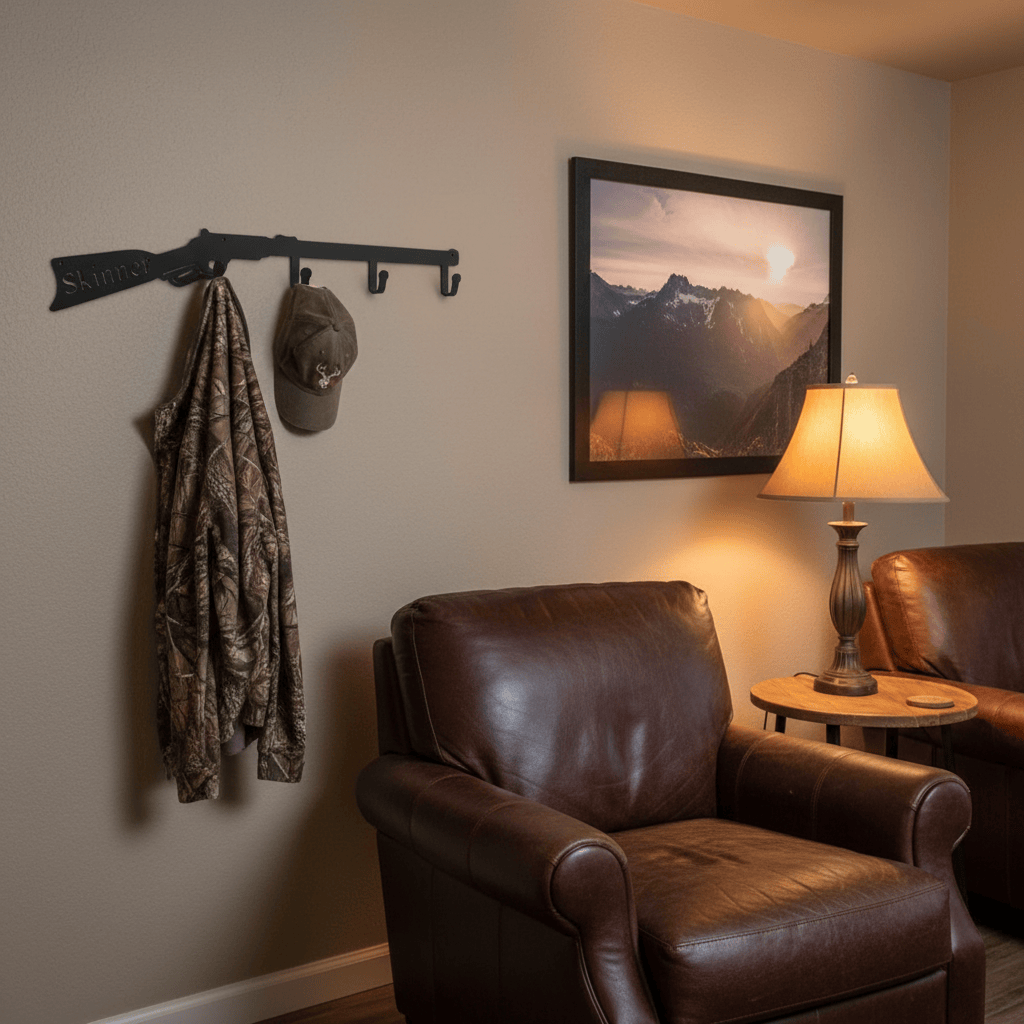 Custom Metal Gun Coat Rack - Rusty Rooster Metal – rustyroostermetal